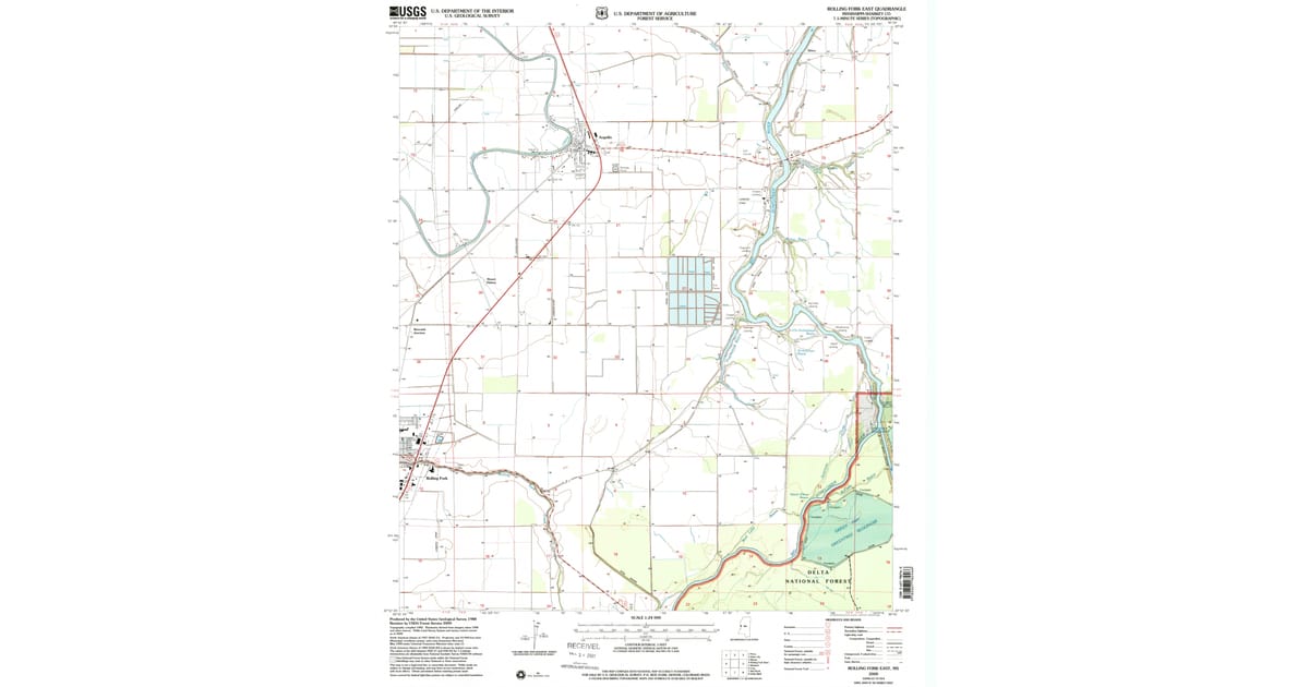 2000 Map of Rolling Fork East, Sharkey County, MS — High-Res | Pastmaps