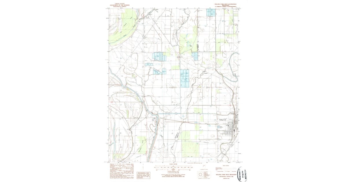 1988 Map of Rolling Fork West, Issaquena County, MS — High-Res | Pastmaps