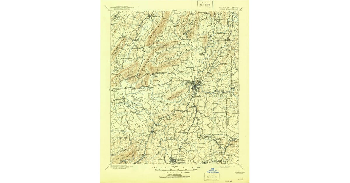 1904 Map of Rome, GA — High-Res, 1945 Print | Pastmaps