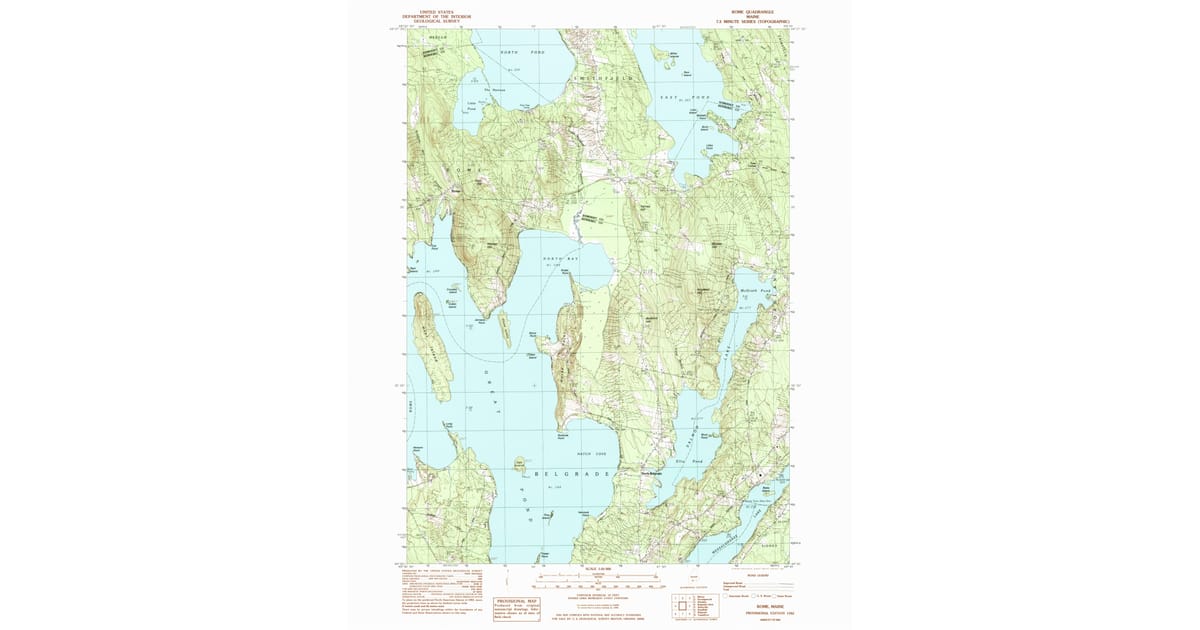 1982 Map of Rome, Kennebec County, ME — High-Res | Pastmaps