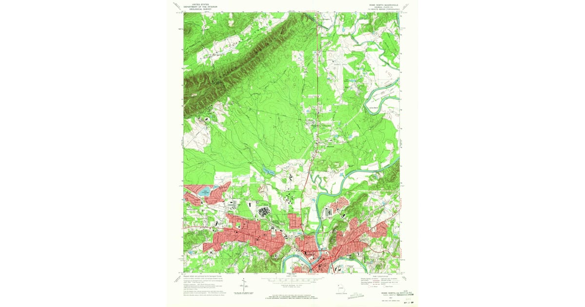 1967 Map of Rome North, Floyd County, GA — High-Res | Pastmaps