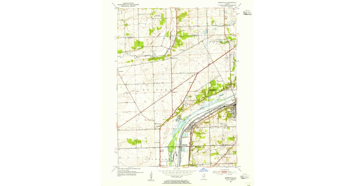 1954 Map of Romeoville, IL — High-Res | Pastmaps