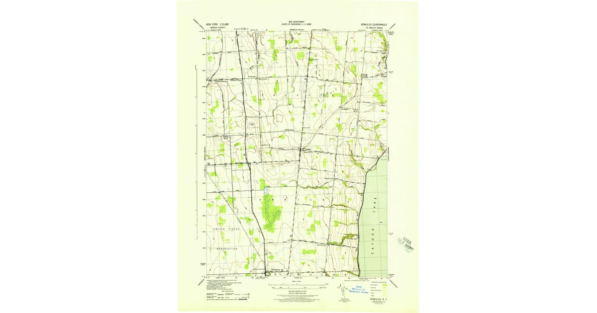 1943 Map of Romulus, Seneca County, NY — High-Res | Pastmaps