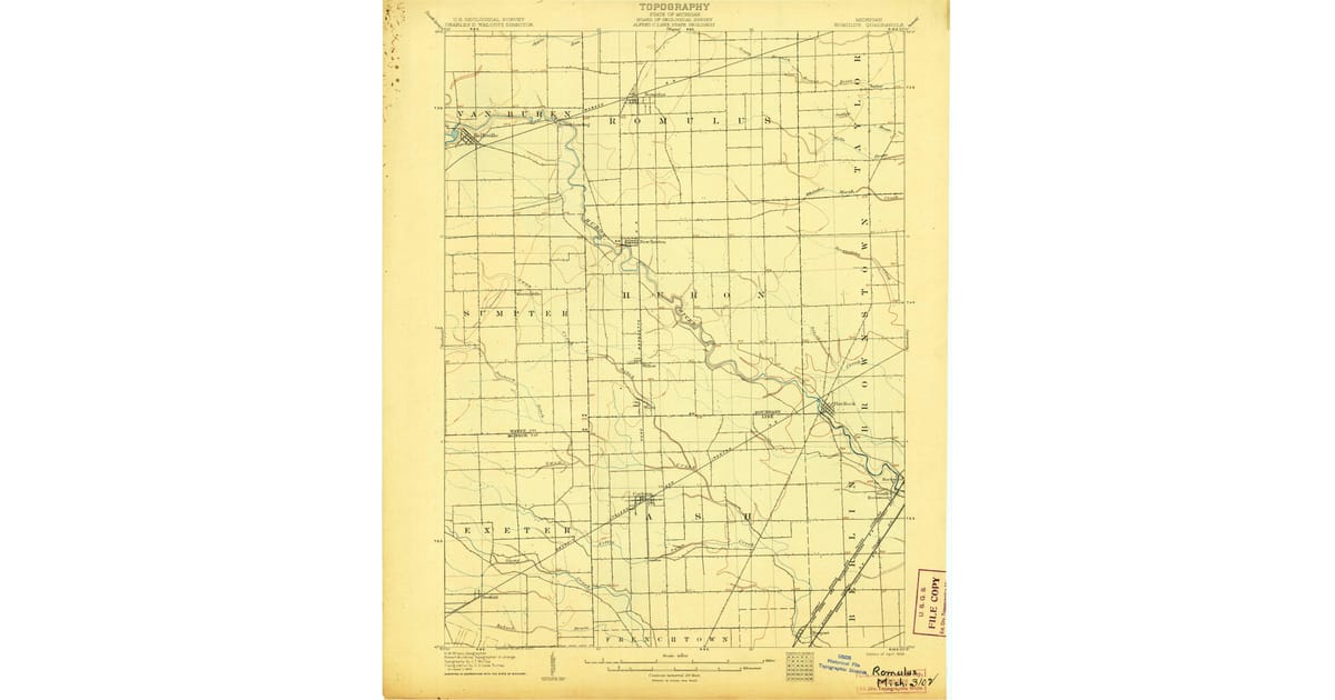 1906 Map of Romulus, MI — High-Res | Pastmaps