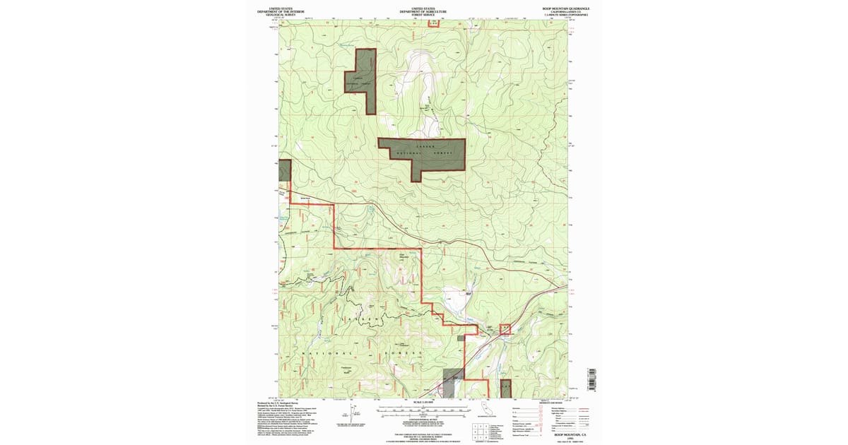 1995 Map of Roop Mountain, Lassen County, CA — High-Res | Pastmaps