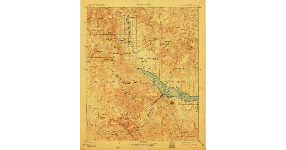 1912 Map of Roosevelt, AZ — High-Res | Pastmaps