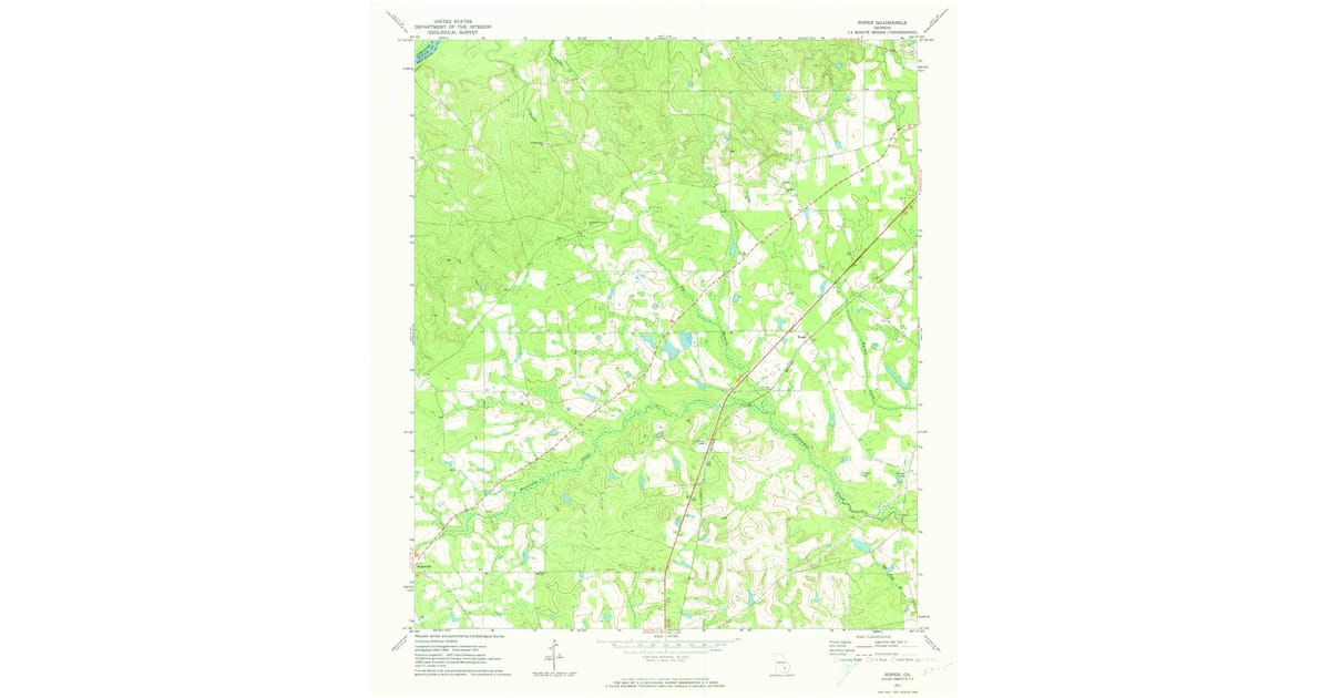 1971 Map of Roper, Jeff Davis County, GA — High-Res | Pastmaps