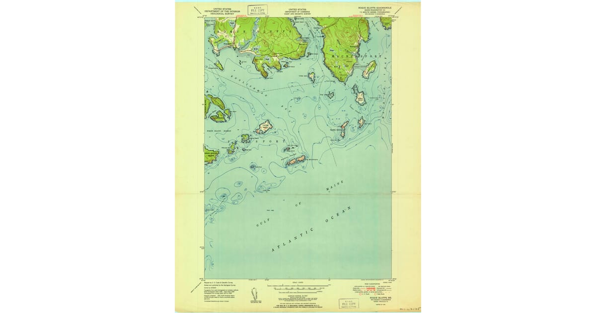 1951 Map of Roque Bluffs, Washington County, ME — High-Res | Pastmaps