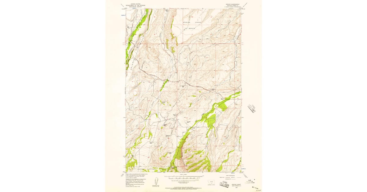 1956 Map of Roscoe, MT — High-Res | Pastmaps