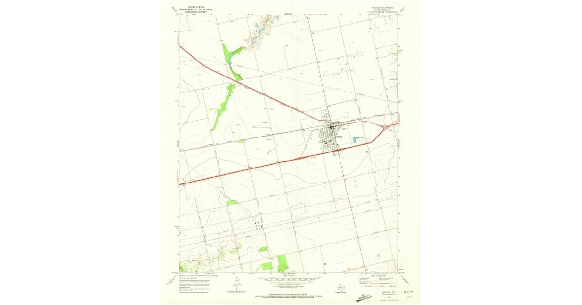 1969 Map of Roscoe, TX — High-Res | Pastmaps