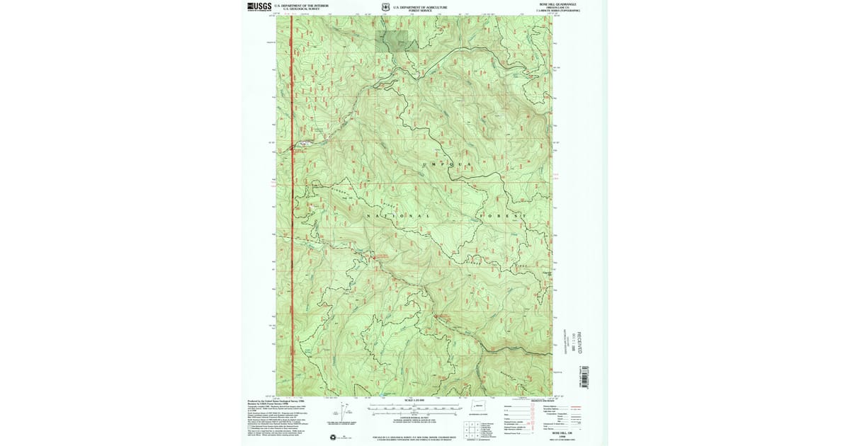 1998 Map of Rose Hill, Lane County, OR — High-Res | Pastmaps