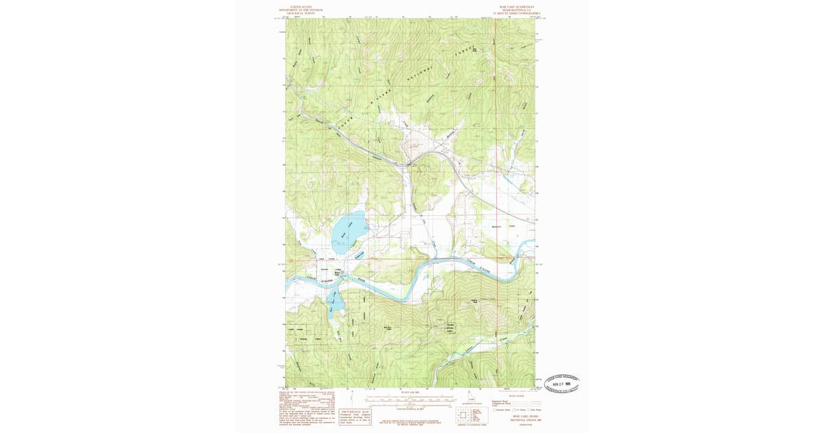 1985 Map of Rose Lake, Kootenai County, ID — High-Res | Pastmaps