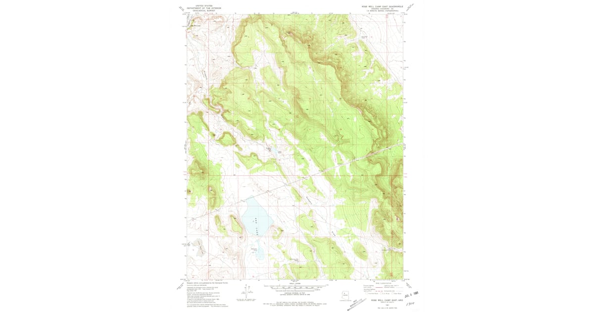 1981 Map of Rose Well Camp East, Coconino County, AZ — High-Res | Pastmaps