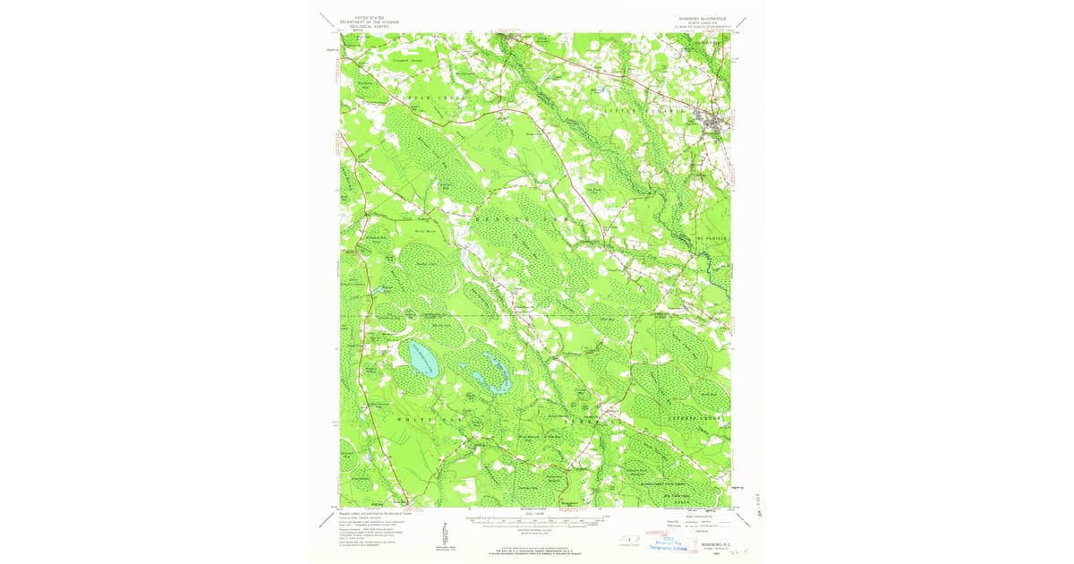 1959 Map of Roseboro, NC — High-Res | Pastmaps
