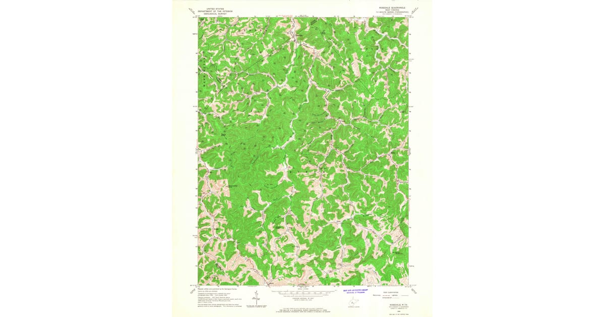 1965 Map of Rosedale, Braxton County, WV — High-Res | Pastmaps