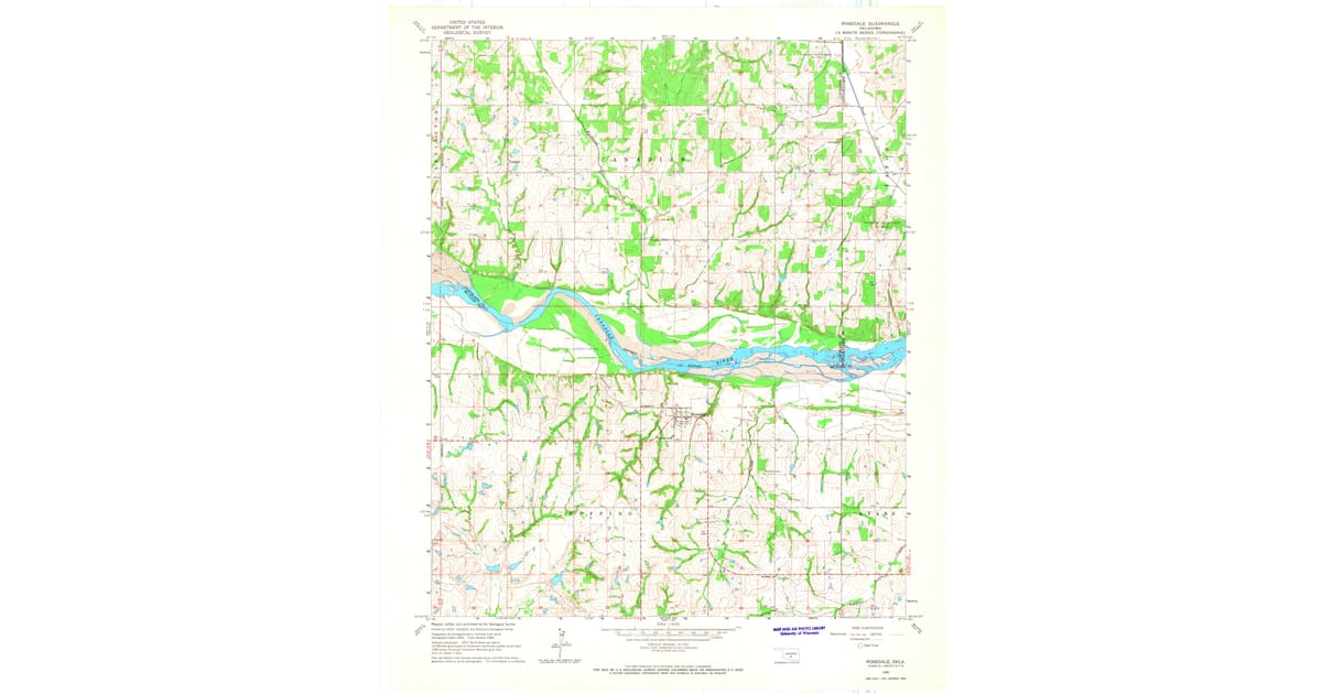1965 Map of Rosedale, OK — High-Res | Pastmaps