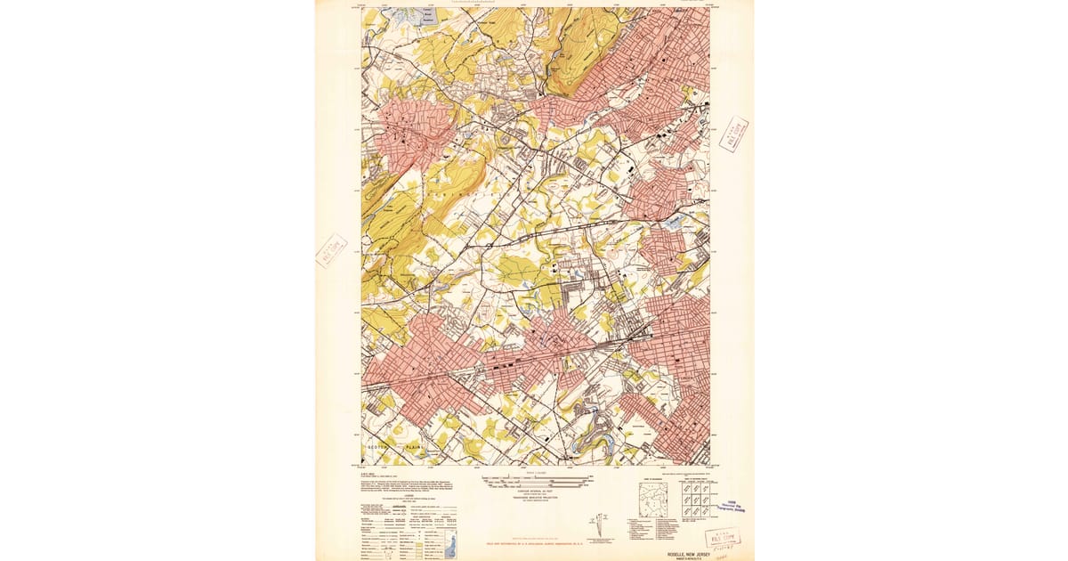 1947 Map of Roselle, NJ — High-Res, 1947 Print #2 | Pastmaps