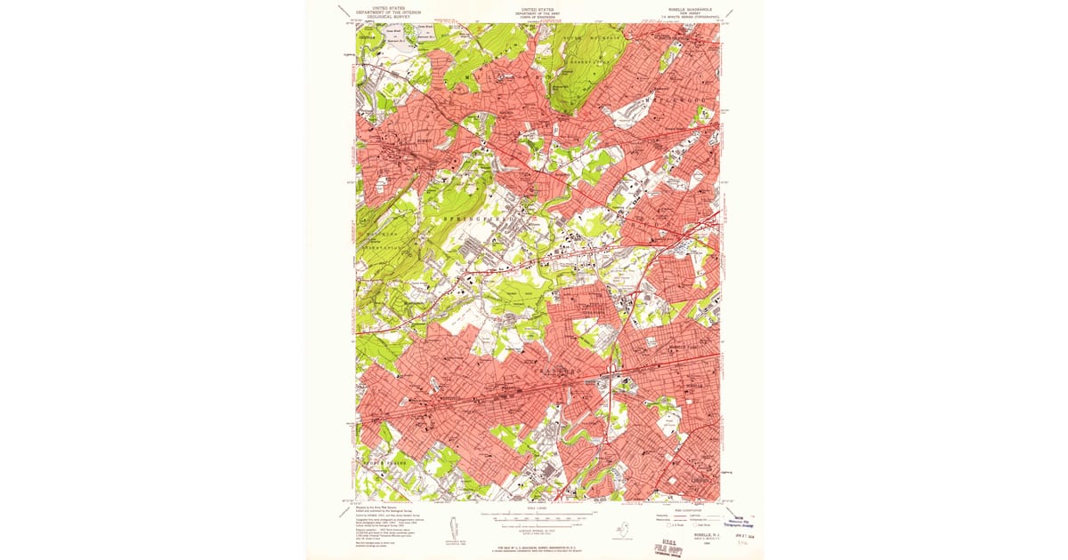 1955 Map of Roselle, NJ — High-Res | Pastmaps
