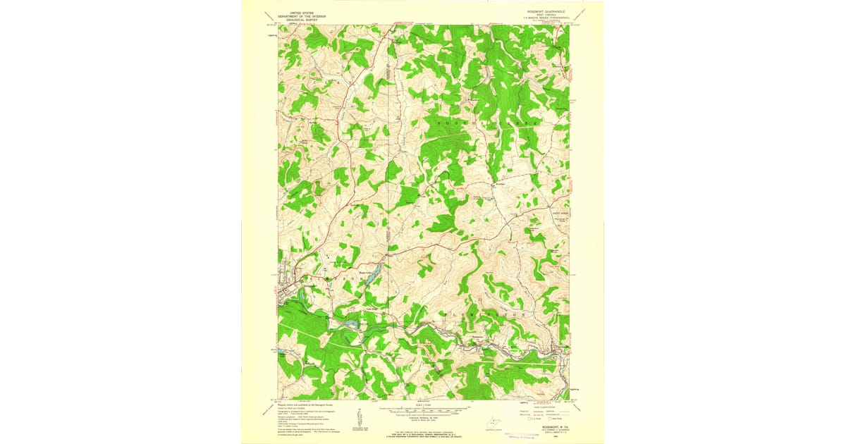 1960 Map of Rosemont, Taylor County, WV — High-Res | Pastmaps