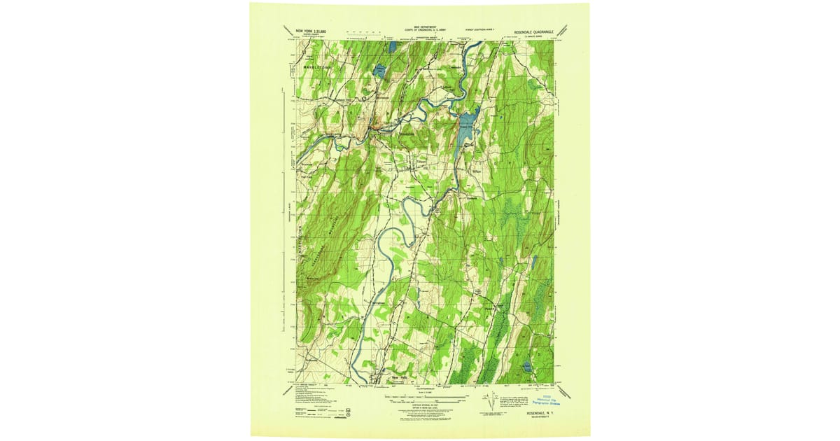 1943 Map of Rosendale, Ulster County, NY — High-Res | Pastmaps