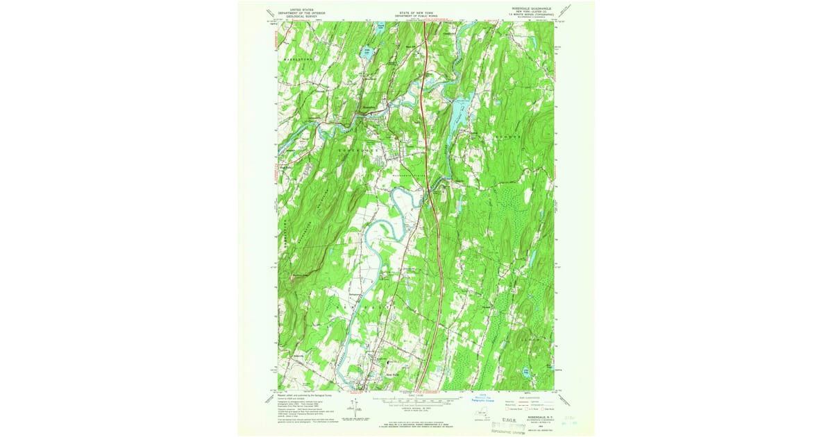 1964 Map of Rosendale, Ulster County, NY — High-Res | Pastmaps