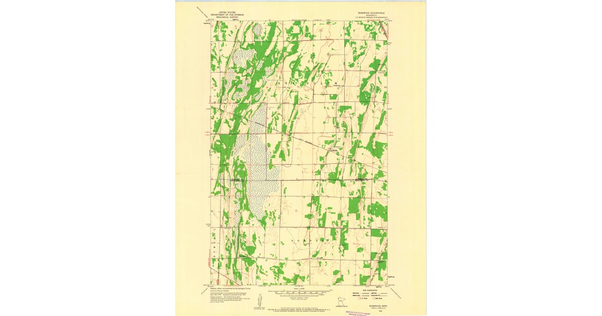 1959 Map of Rosewood, Marshall County, MN — High-Res | Pastmaps