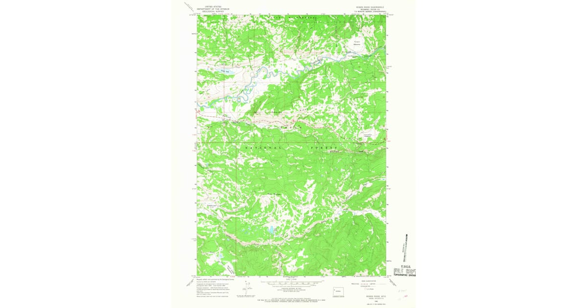 1965 Map of Rosies Ridge, Teton County, WY — High-Res | Pastmaps