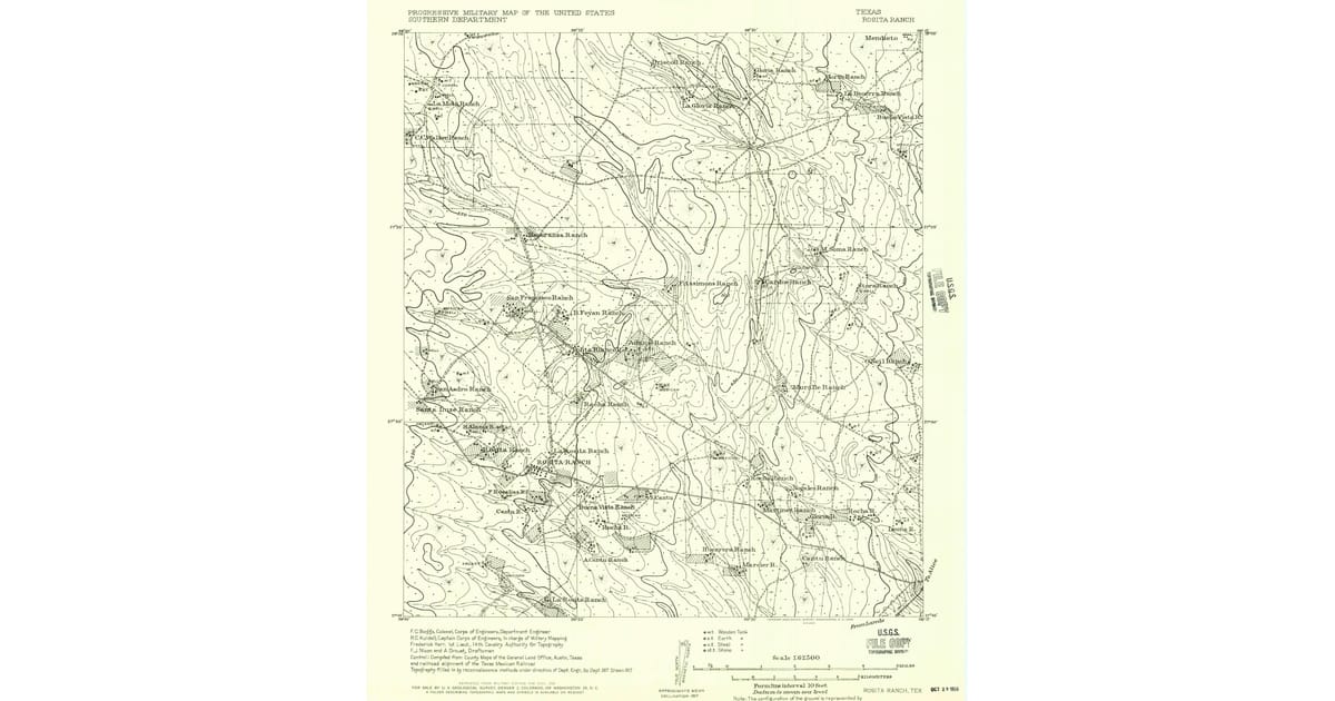 1956 Map of Rosita Ranch, Duval County, TX — High-Res | Pastmaps