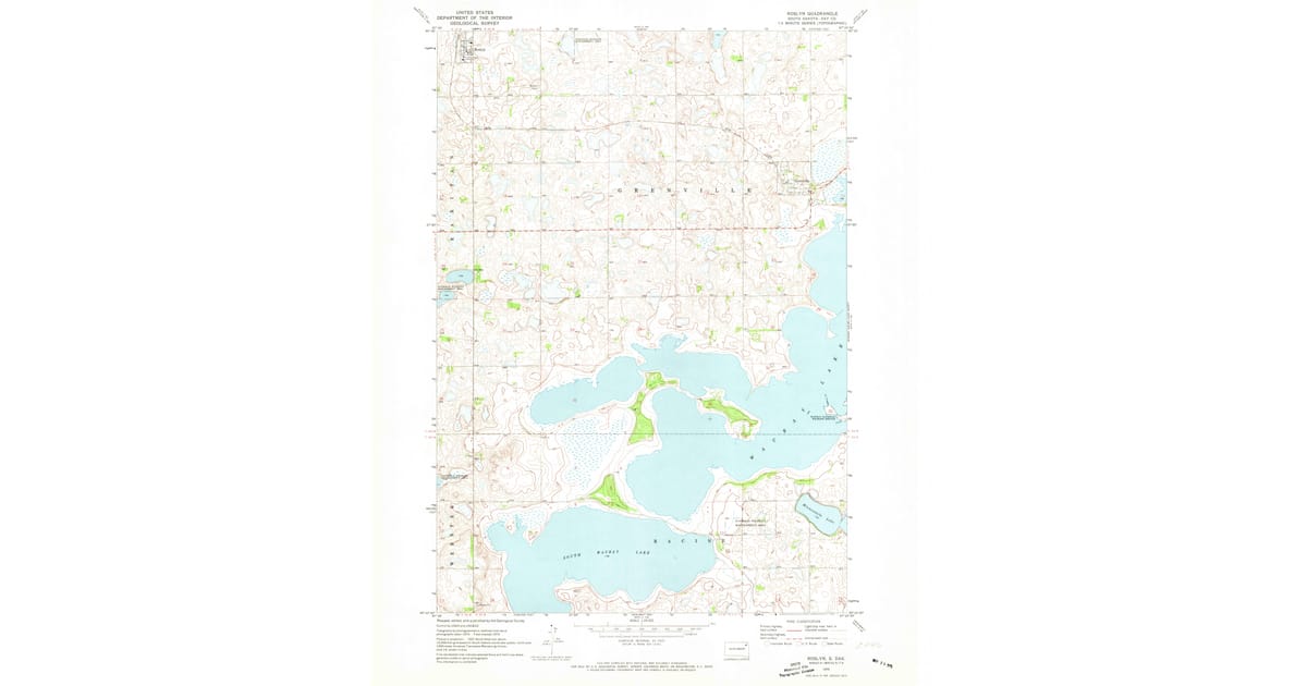 1970 Map of Roslyn, SD — High-Res | Pastmaps