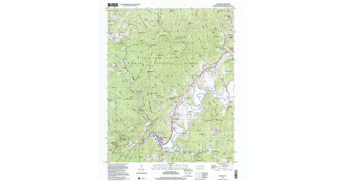 1990s Maps of Brevard, NC | Pastmaps