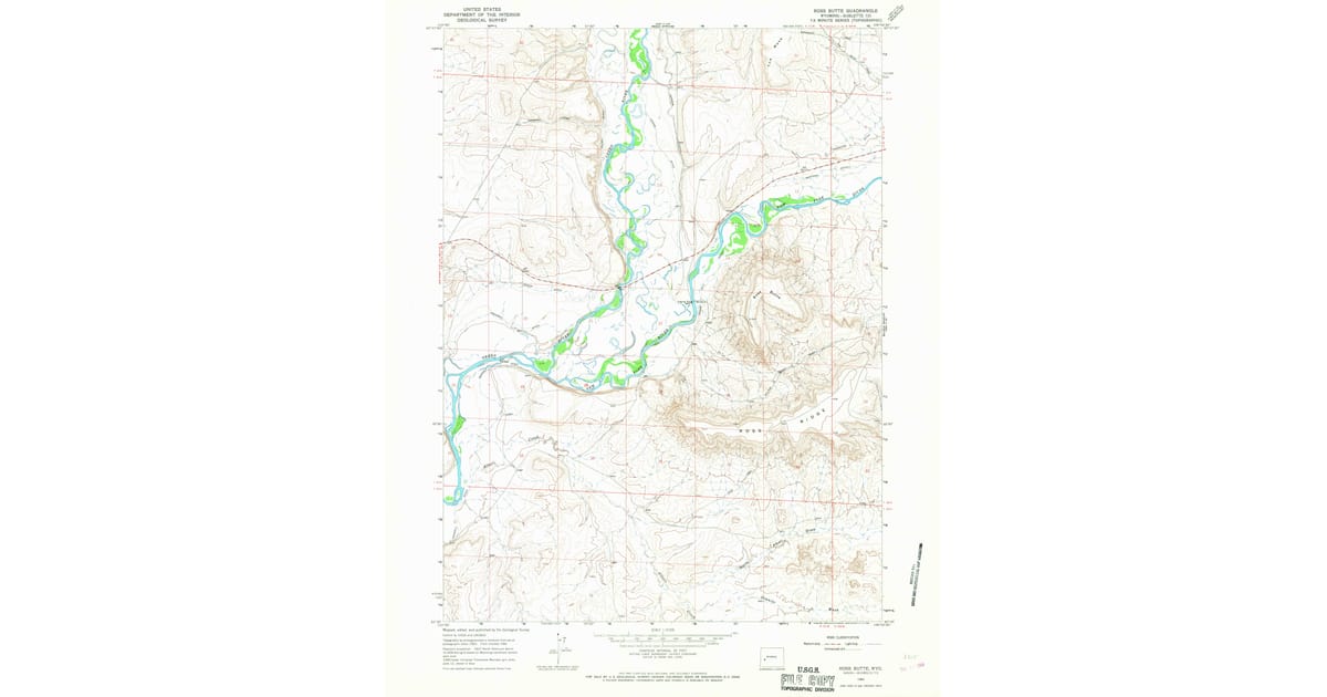 1964 Map of Ross Butte, Sublette County, WY — High-Res | Pastmaps