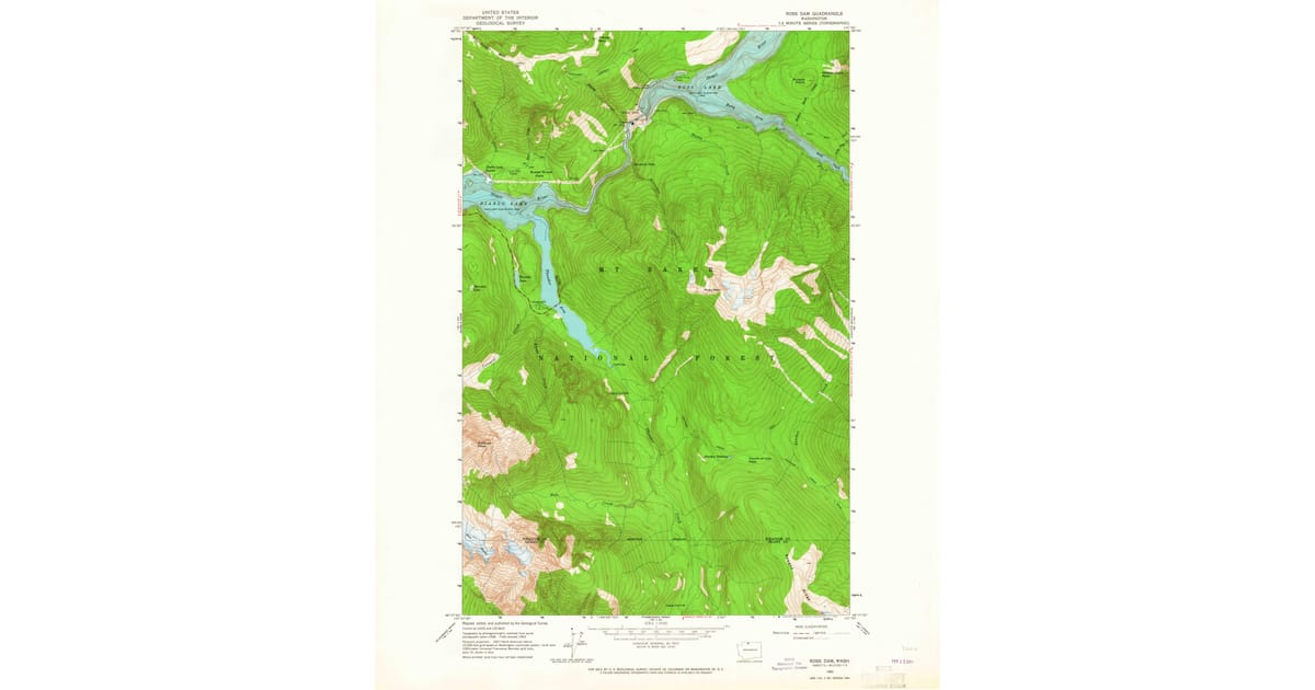 1963 Map of Ross Dam, Whatcom County, WA — High-Res | Pastmaps