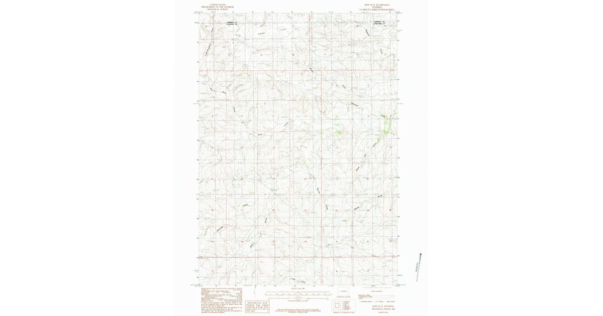 1984 Map of Ross Flat, Converse County, WY — High-Res | Pastmaps