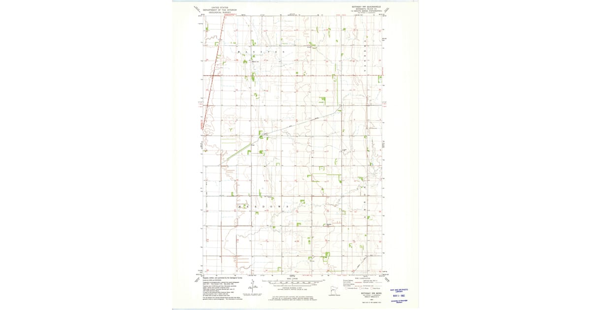 1981 Map of Rothsay NW, Wilkin County, MN — High-Res | Pastmaps