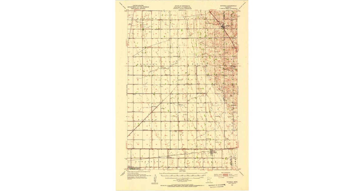 1950s Maps of Rothsay, MN | Pastmaps