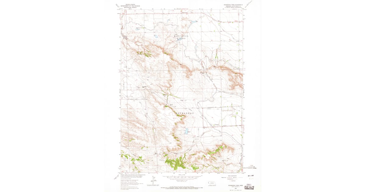1963 Map of Roubadeau Pass, Scotts Bluff County, NE — High-Res | Pastmaps