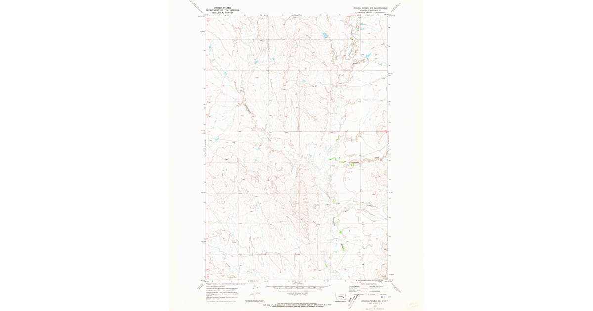 1969 Map of Rough Creek SW, Rosebud County, MT — High-Res | Pastmaps