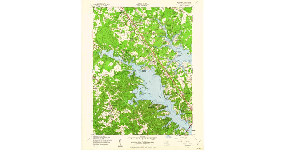 1956 Map of Round Bay, Anne Arundel County, MD — High-Res | Pastmaps