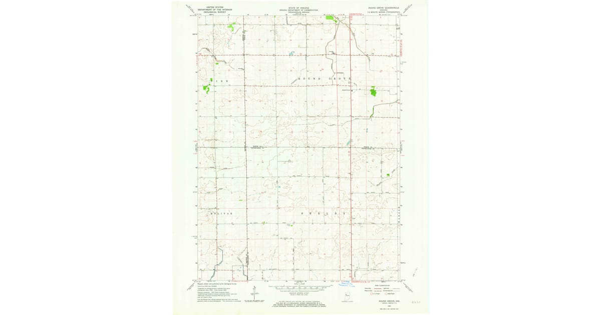 1962 Map of Round Grove, Tippecanoe County, IN — High-Res | Pastmaps