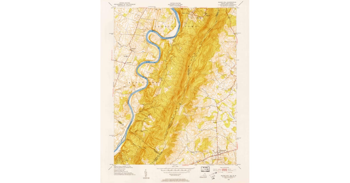 1953 Map of Round Hill, VA — High-Res | Pastmaps