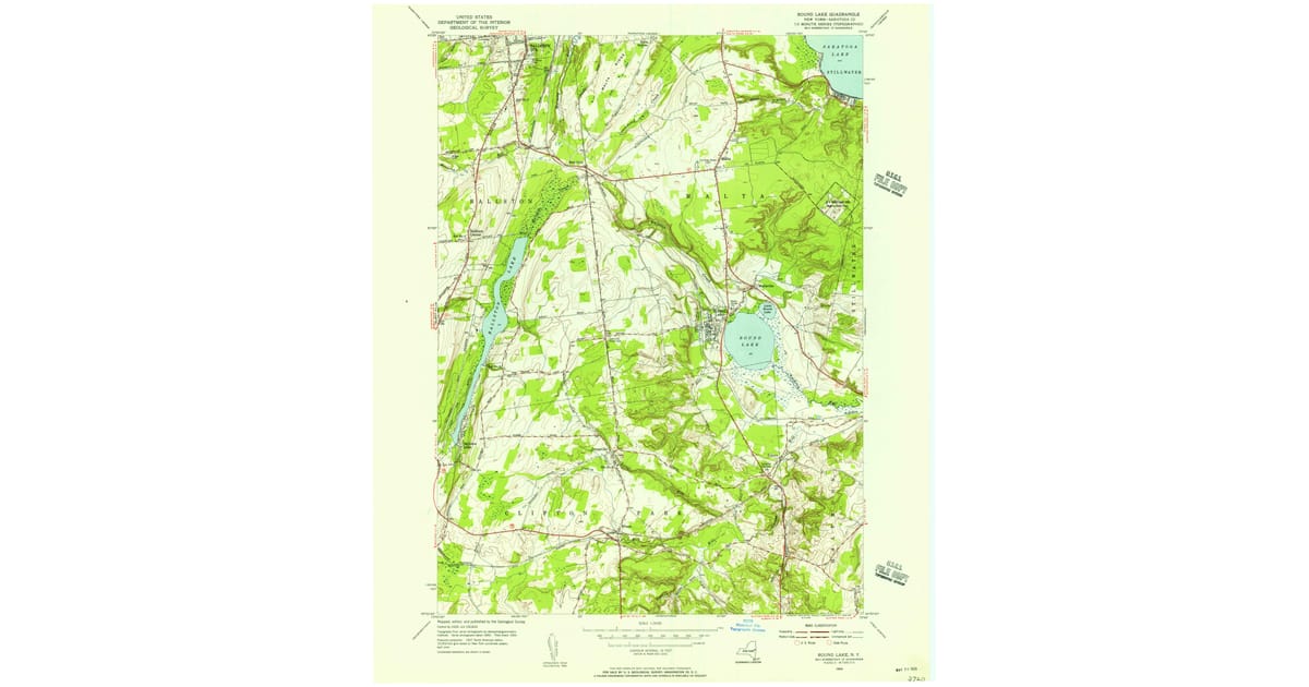 1954 Map of Round Lake, NY — High-Res | Pastmaps