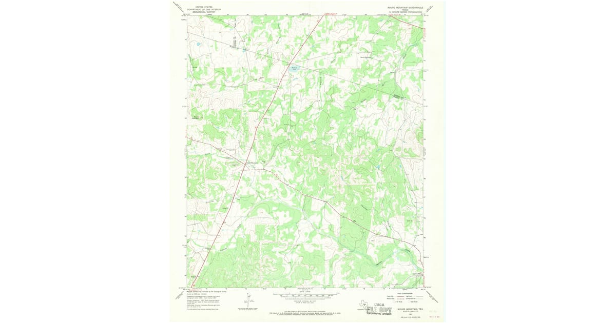 1967 Map of Round Mountain, TX — High-Res | Pastmaps