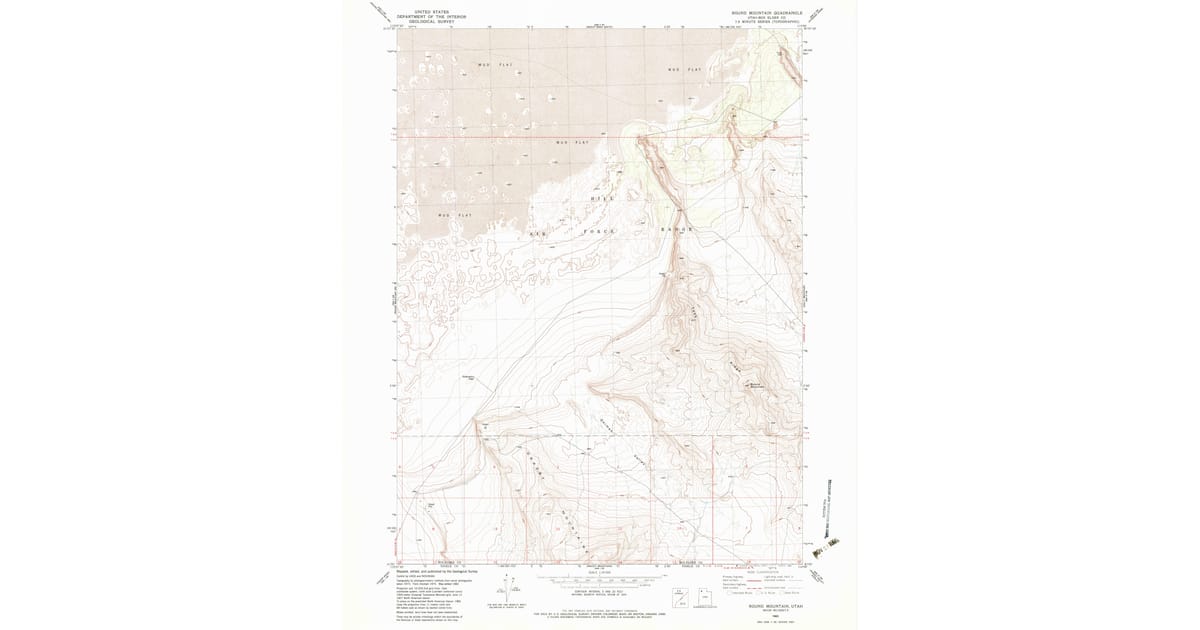 1983 Map of Round Mountain, Box Elder County, UT — High-Res | Pastmaps