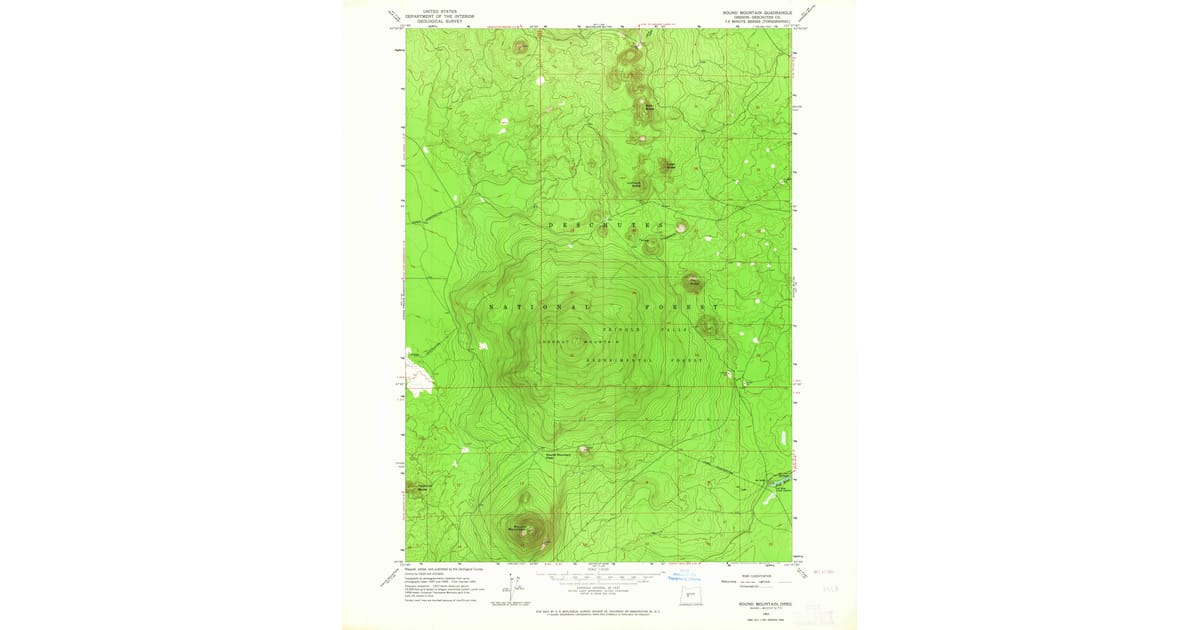 1963 Map of Round Mountain, Deschutes County, OR — High-Res | Pastmaps