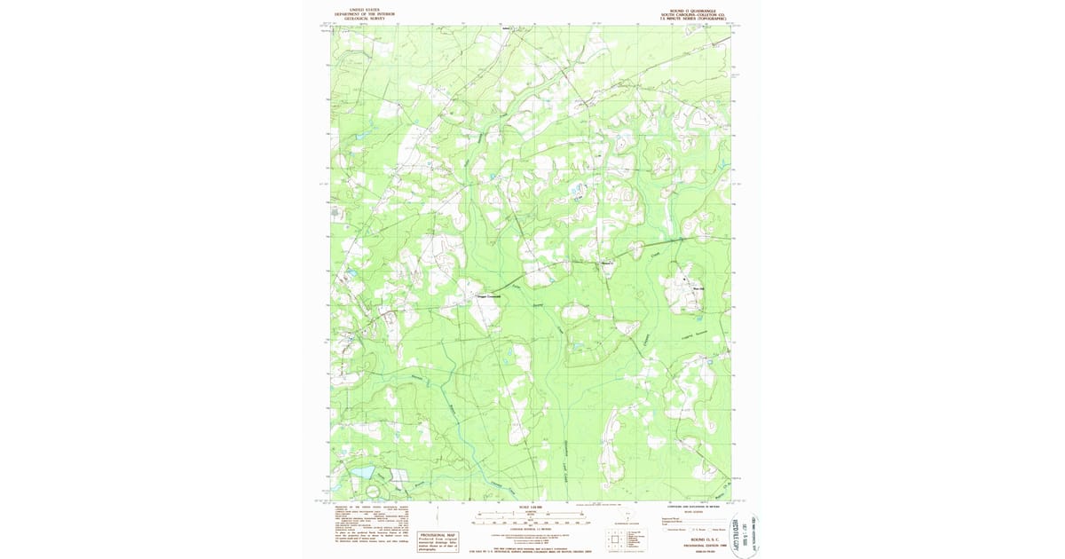 1988 Map of Round O, Colleton County, SC — High-Res | Pastmaps
