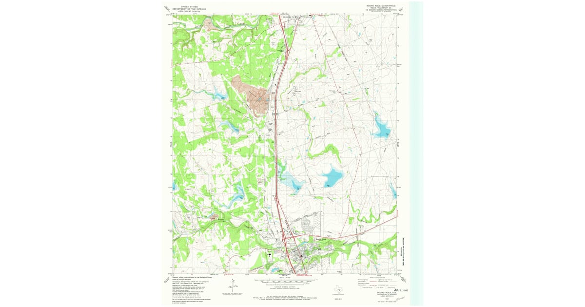 1982 Map of Round Rock, TX — High-Res | Pastmaps