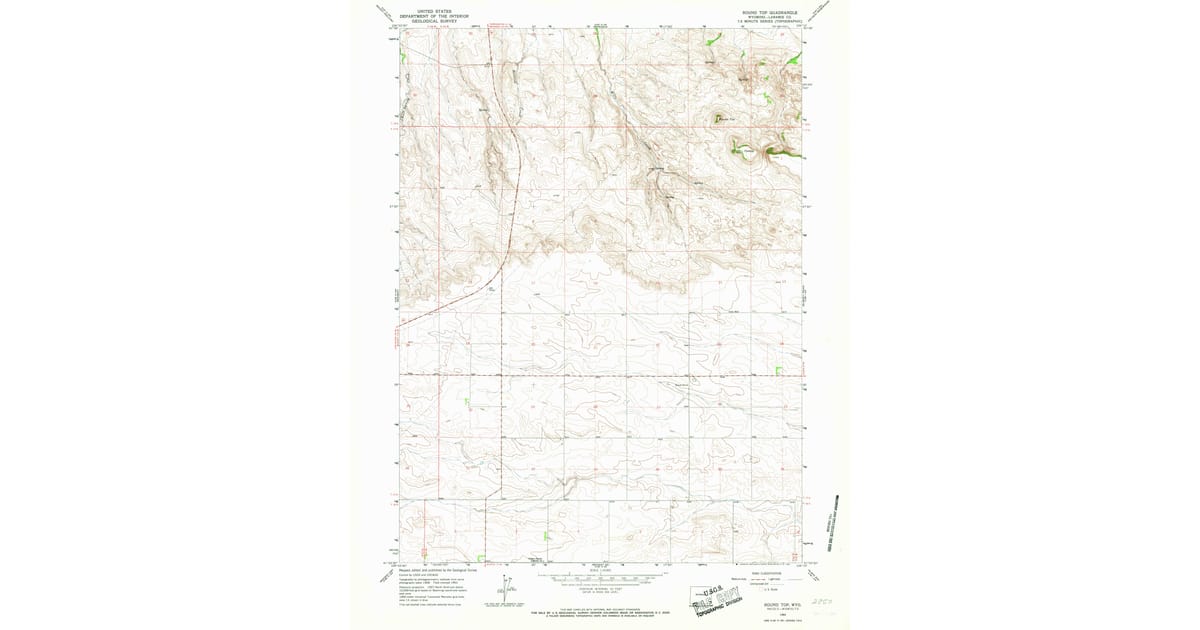 1963 Map of Round Top, Laramie County, WY — High-Res | Pastmaps