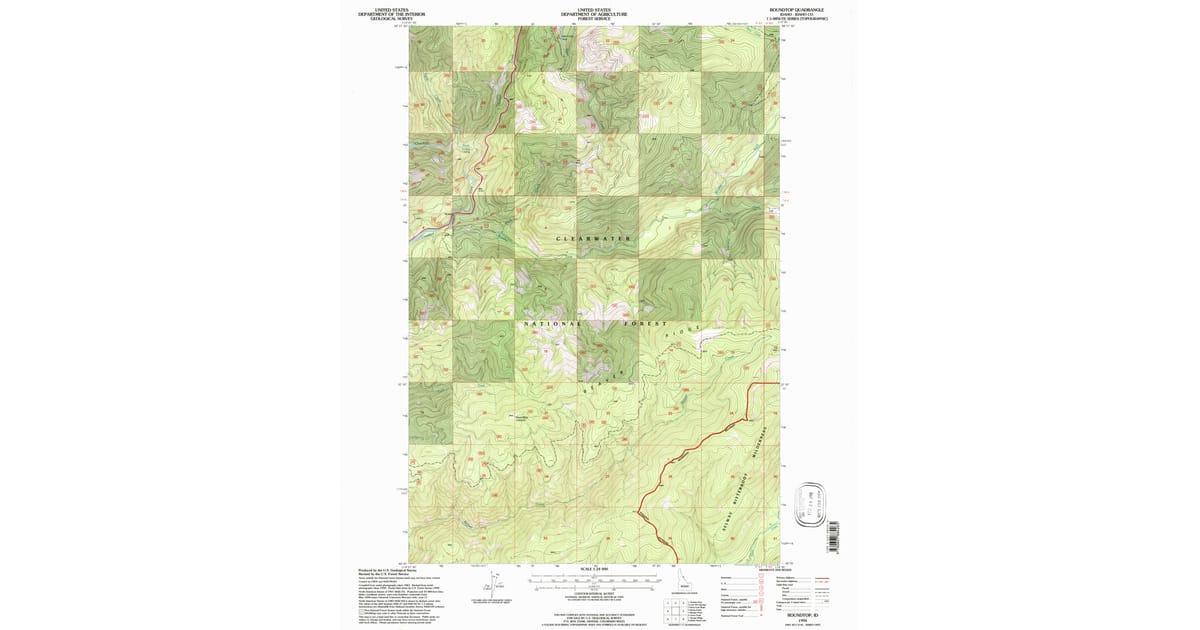 1994 Map of Roundtop, Idaho County, ID — High-Res | Pastmaps
