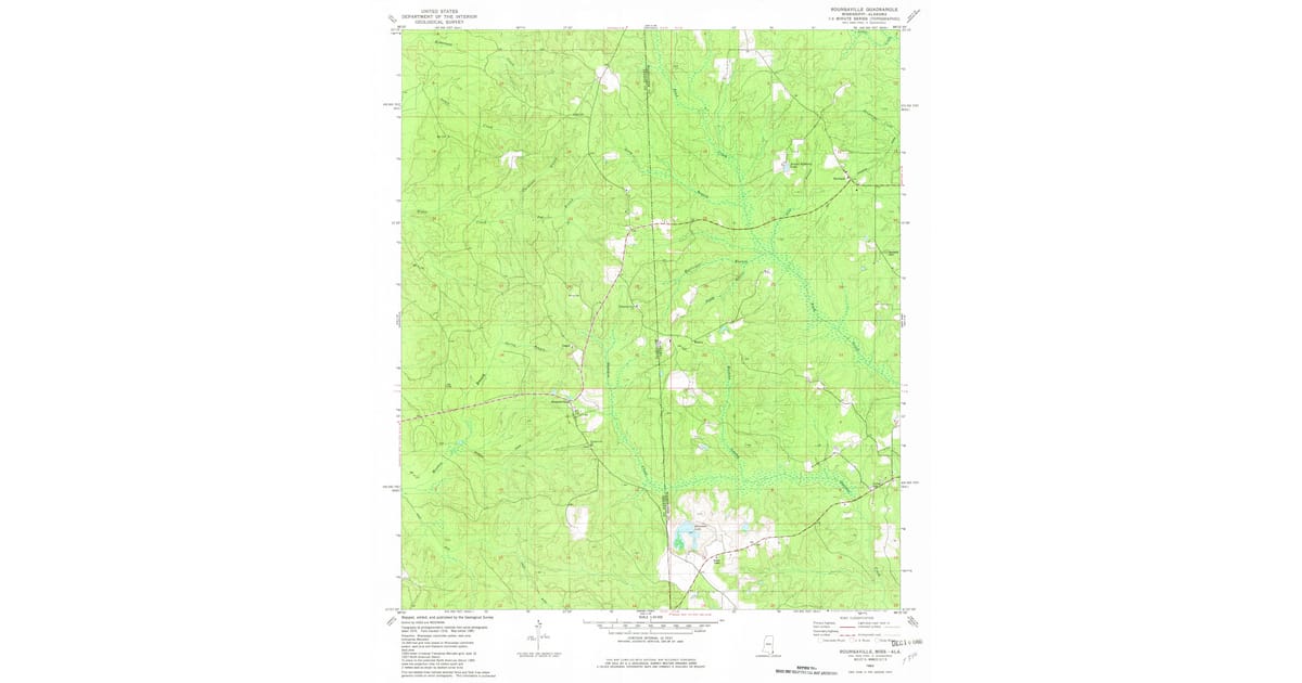 1982 Map of Rounsaville, Greene County, MS — High-Res | Pastmaps
