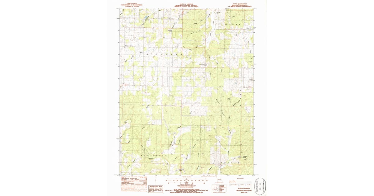 1986 Map of Rover, Oregon County, MO — High-Res | Pastmaps